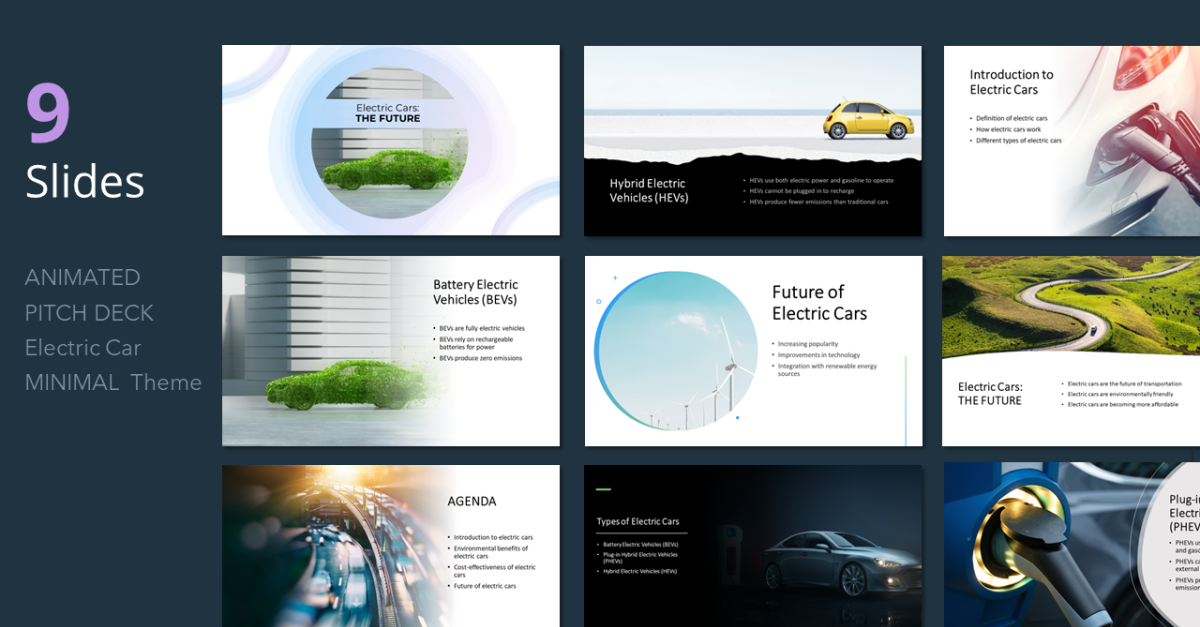 Elektrikli otomobil PPT şablonu satış sunumu sunumu
