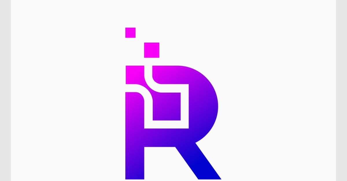 Letter R Tech Data Digital Logo #410543 - TemplateMonster
