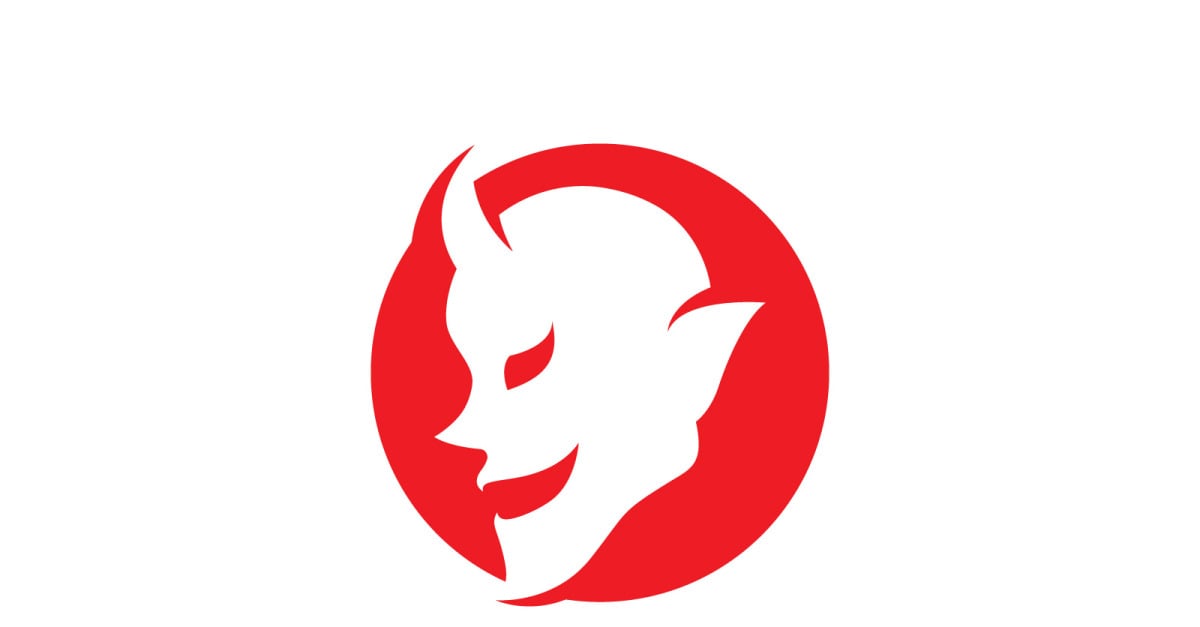 Modèle d'icône vectorielle du logo du diable rouge V11
