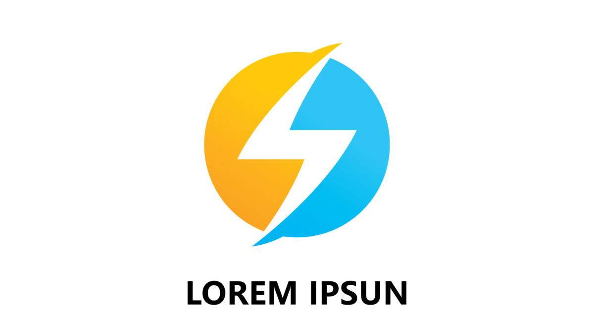 Yıldırım Logo simge vektör tasarımı V7 - TemplateMonster