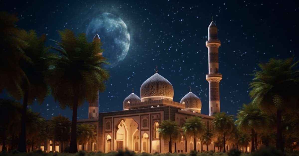 Eid ul adha design with Mosque and Palm Tree 07