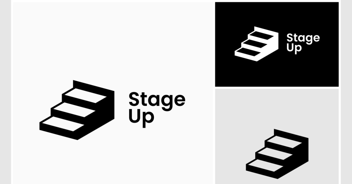 Logotipo do degrau da escada para cima - TemplateMonster