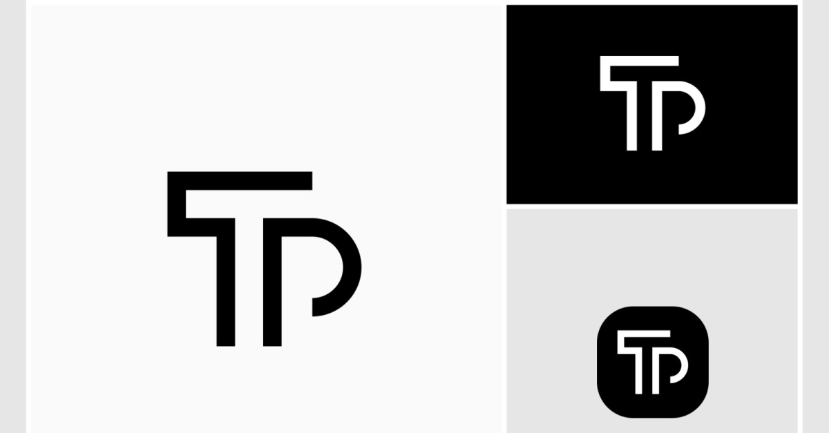Letter TP Initials Simple Logo #411573 - TemplateMonster