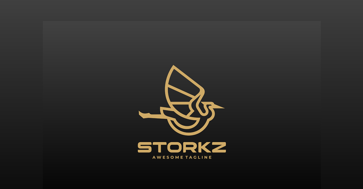 Stork Line Art Logo Design #411720 - TemplateMonster