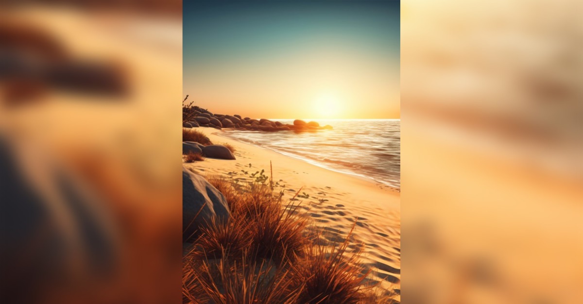 Sunny day of summer outdoor sunset behind brown dry plant 479