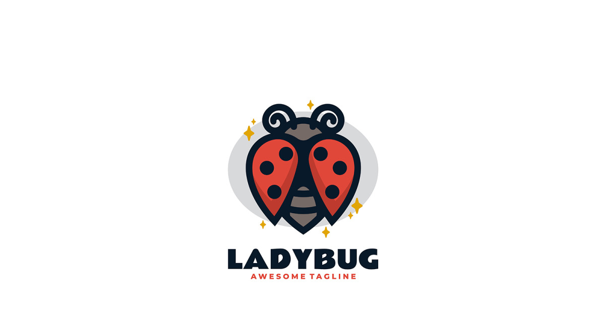 Ladybug Simple Mascot Logo 2 #412088 - TemplateMonster