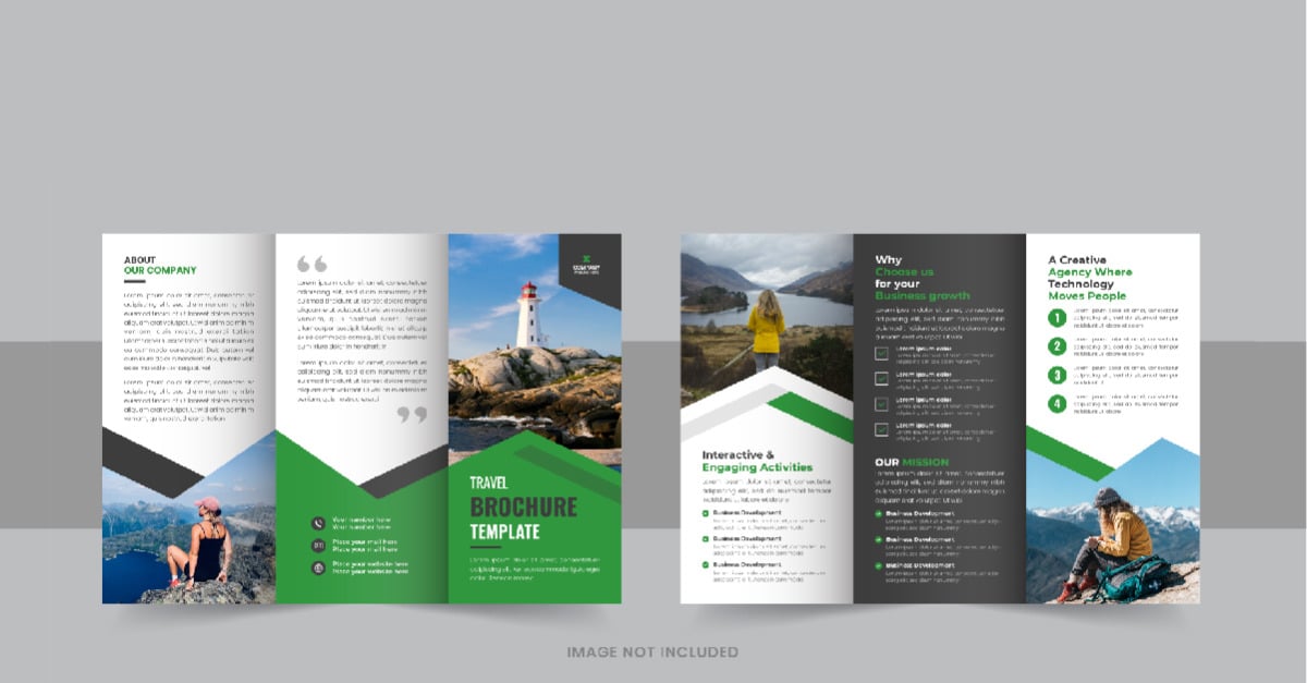 Diseño de plantilla de folleto tríptico de viajes o diseño de plantilla ...