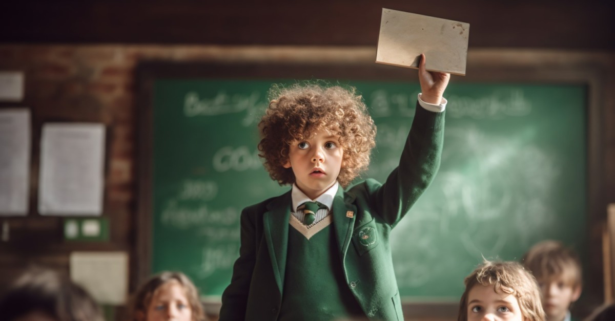 Regreso a la escuela: alegría, estudiante, abraza el viaje de ...