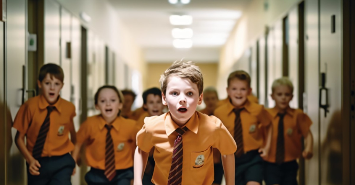Exciting Back to School Kids running for Class Adventure 233