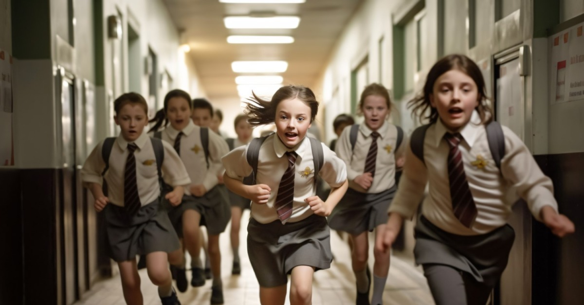 Exciting Back to School Kids running for Class Adventure 239