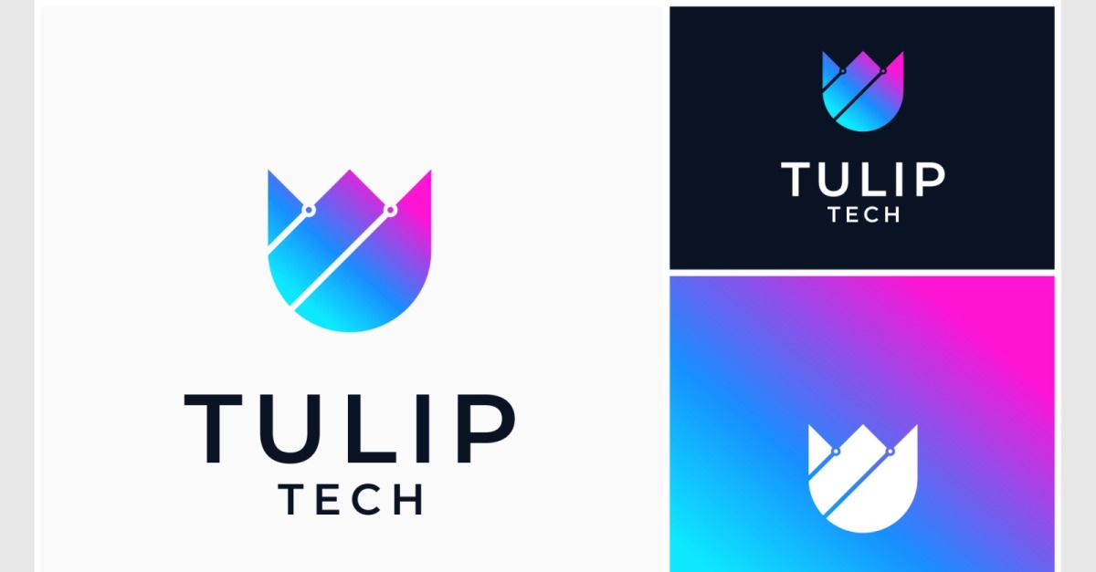 Tulip Technology Modern Logo #412531 - TemplateMonster