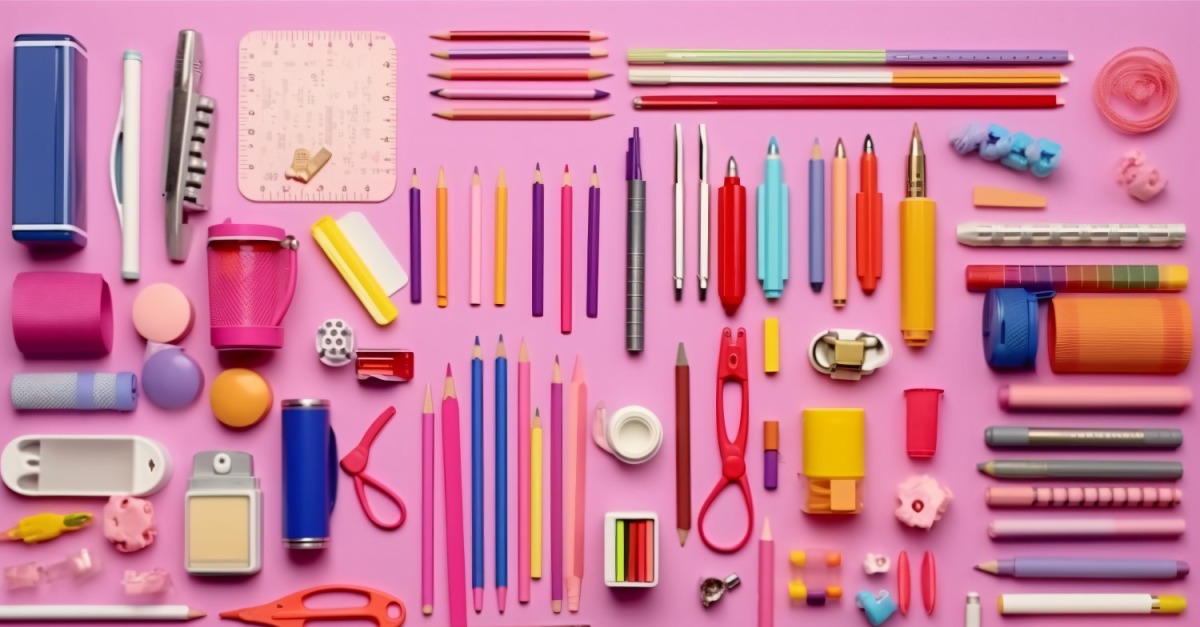 Retour à l'école Bliss Livres et fournitures Flat Lay 71