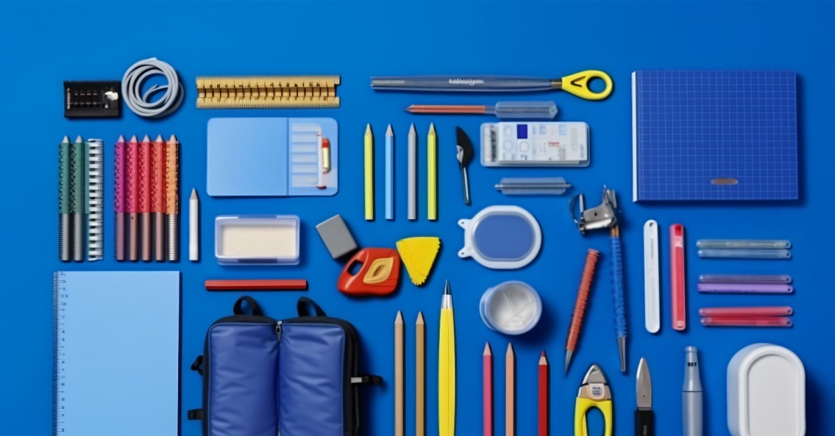 Retour à l'école Bliss Livres et fournitures Flat Lay 77