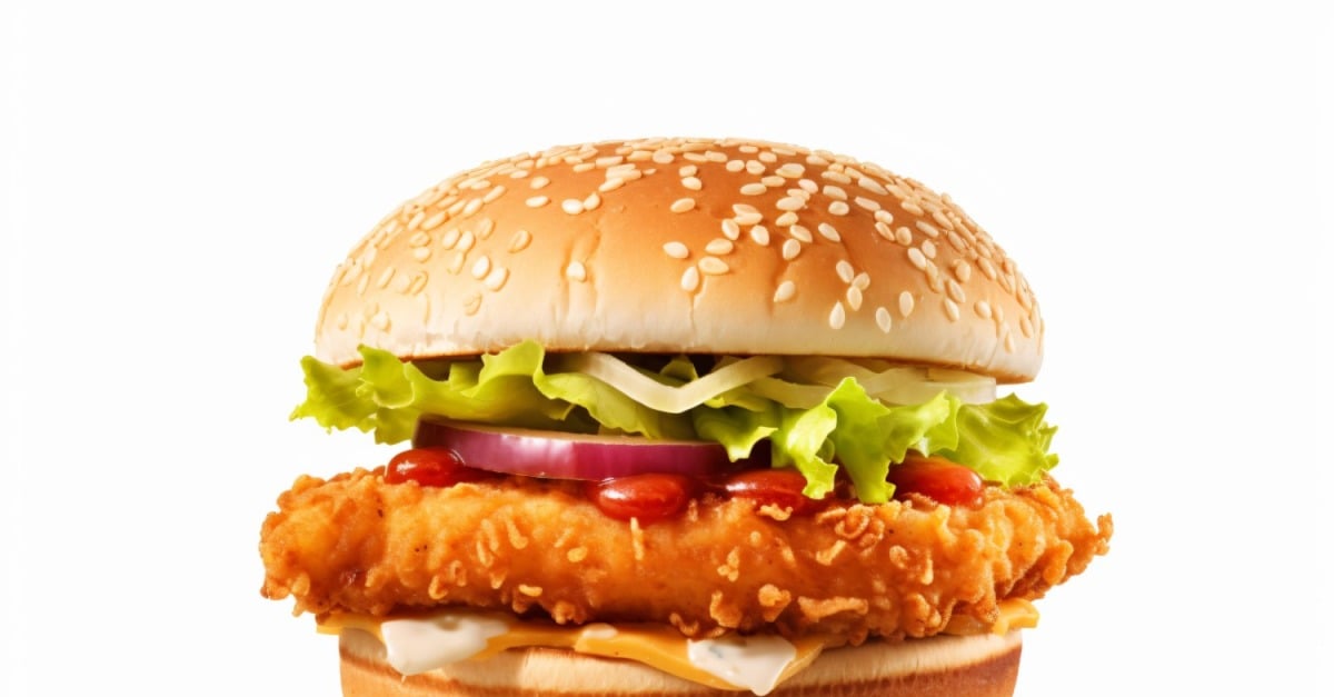 Chicken zinger broast burger, on white background 17