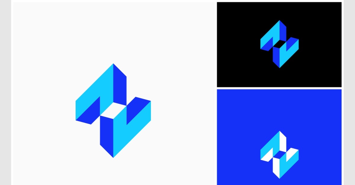 Logotipo De Perspectiva De Geometría Abstracta Cuadrada De Rombo