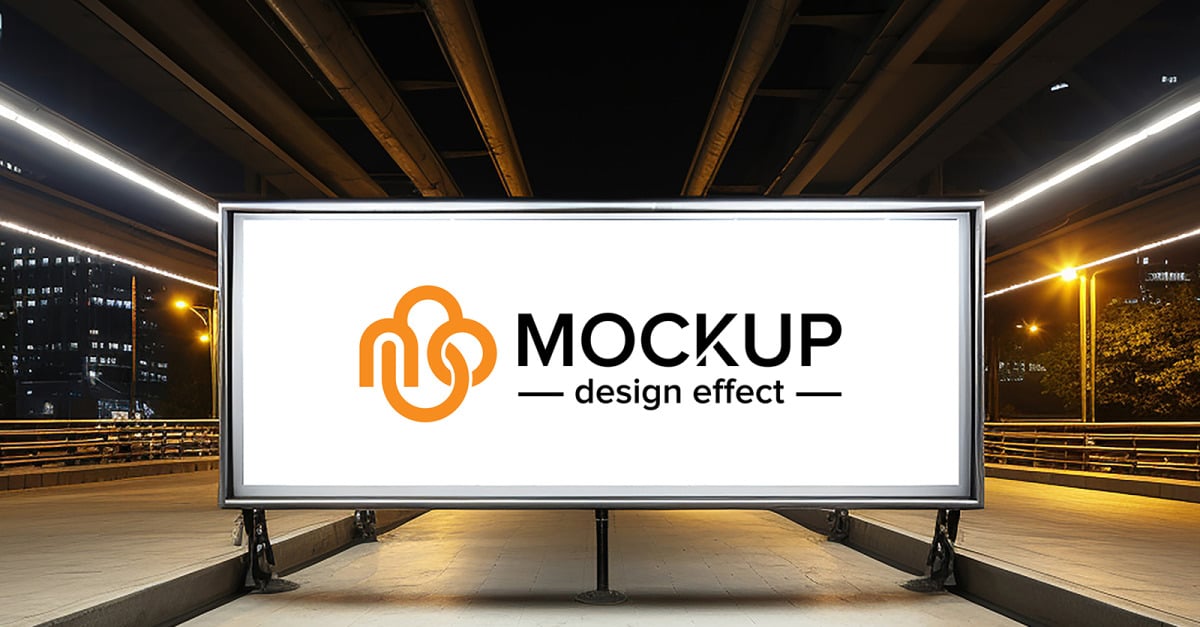 地铁站白板标志样机或地铁户外广告牌样机 #413038 - TemplateMonster