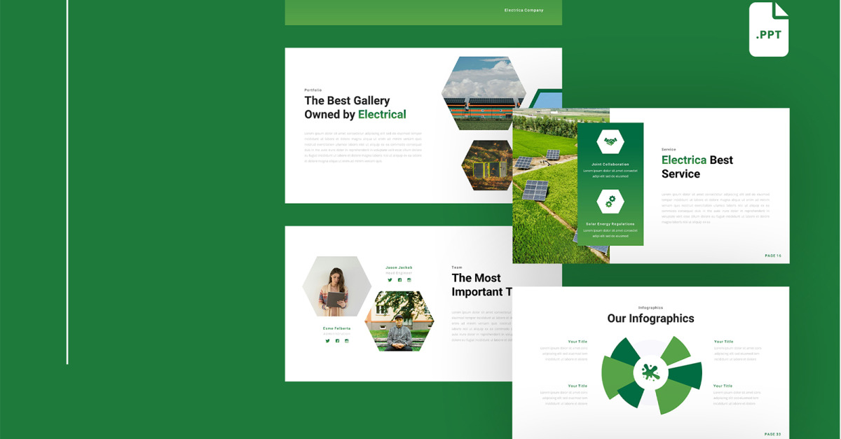 Electrica - Solar Energy PowerPoint Template Electrica - Solar Energy PowerPoint Template