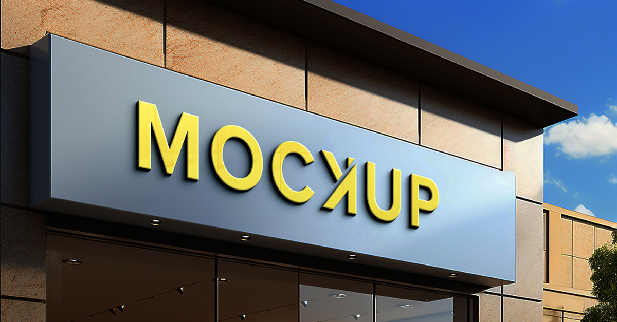 正面视图商店标志模型 #413198 - TemplateMonster