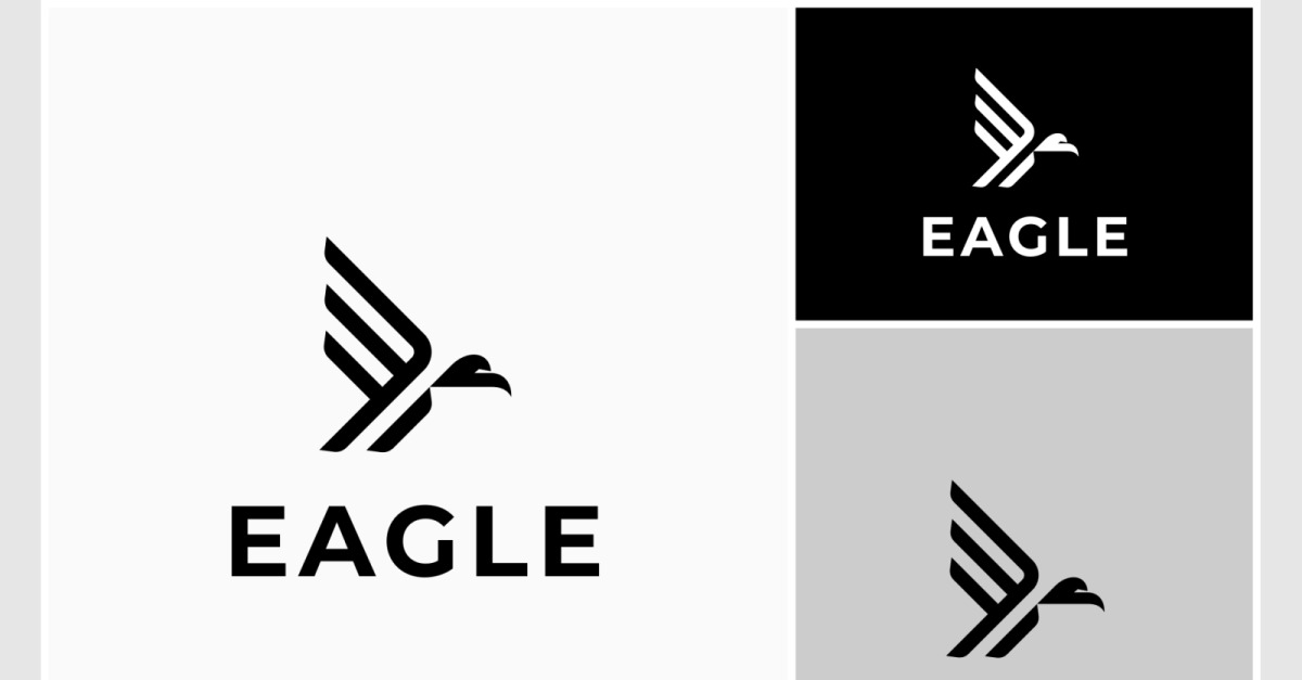 Águila Halcón Halcón Volando Logotipo - TemplateMonster
