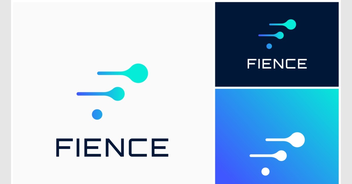 F harfi teknoloji molekül bilimi logosu - TemplateMonster