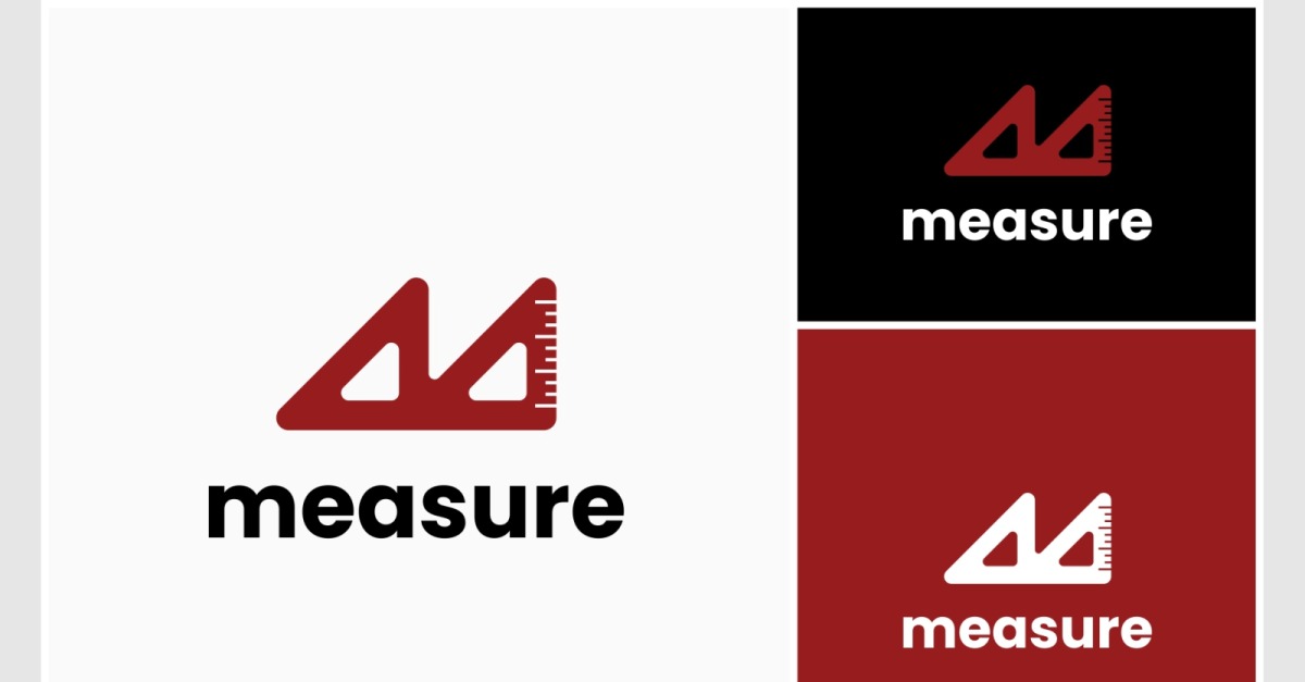 Logotipo de regla de medición de letra M - TemplateMonster