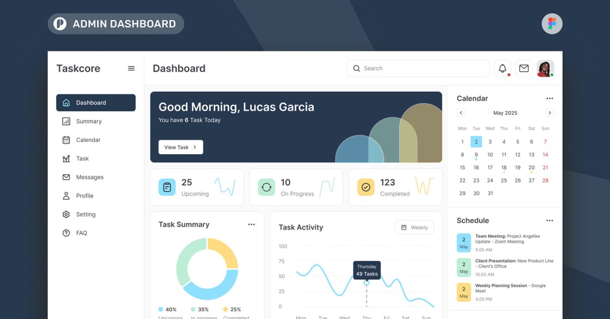 Taskcore - Task Management Admin Dashboard - TemplateMonster