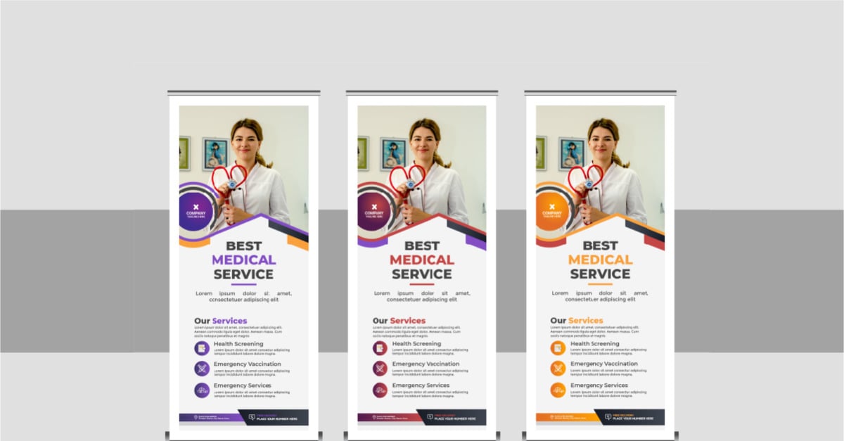 Medical Clinic Roll Up Banner or healthcare roll up banner layout