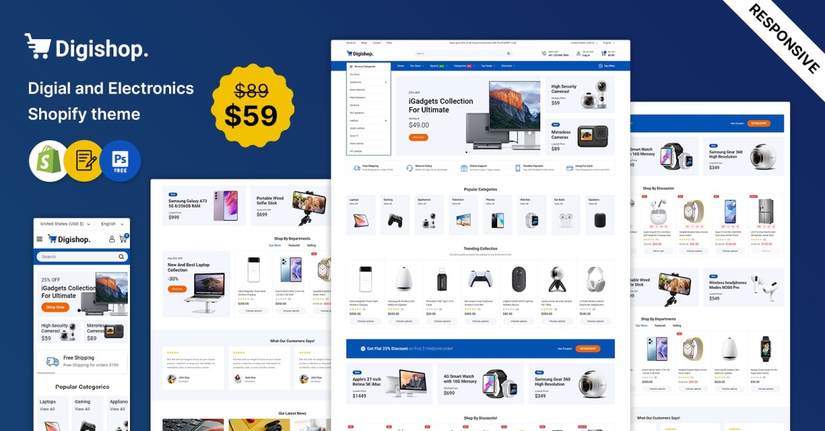 DigiShop: tema Shopify para dispositivos digitales, electrónicos y gadgets