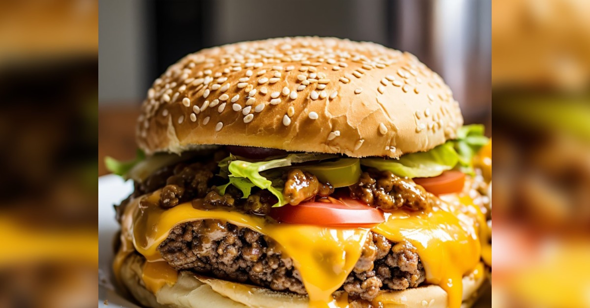 Hot hamburger with beef patty 85 #413620 - TemplateMonster