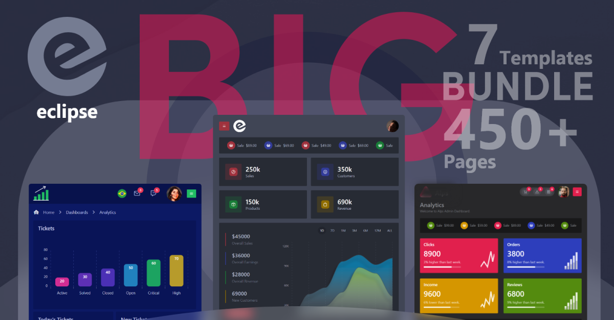 Eclipse - Bootstrap 5 Dark Admin 模板包 - TemplateMonster