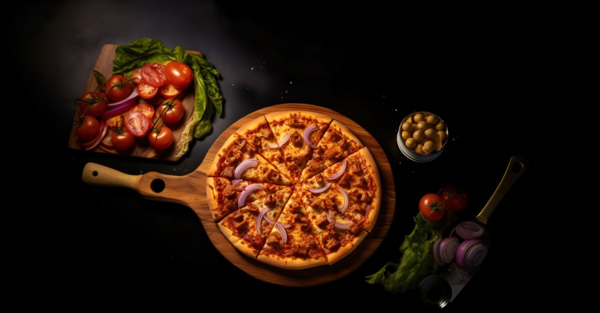 Flatlay Realistic Pepperoni Pizza 25 - TemplateMonster