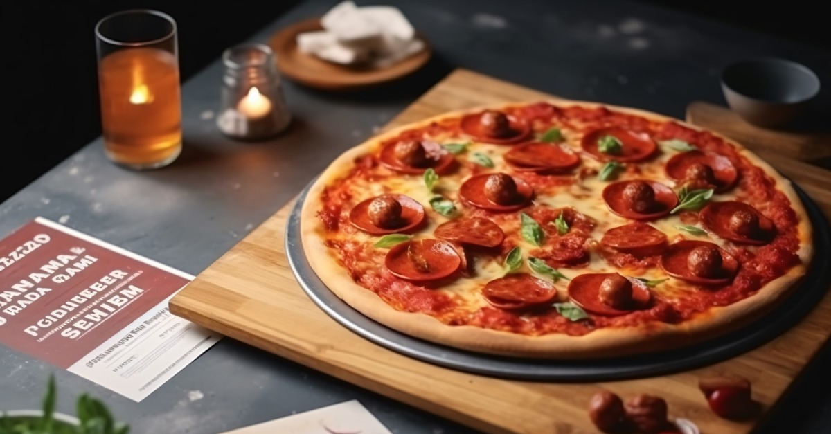 Concepto Pizzerías Con Delicioso Sabor Pizza De Pepperoni 24