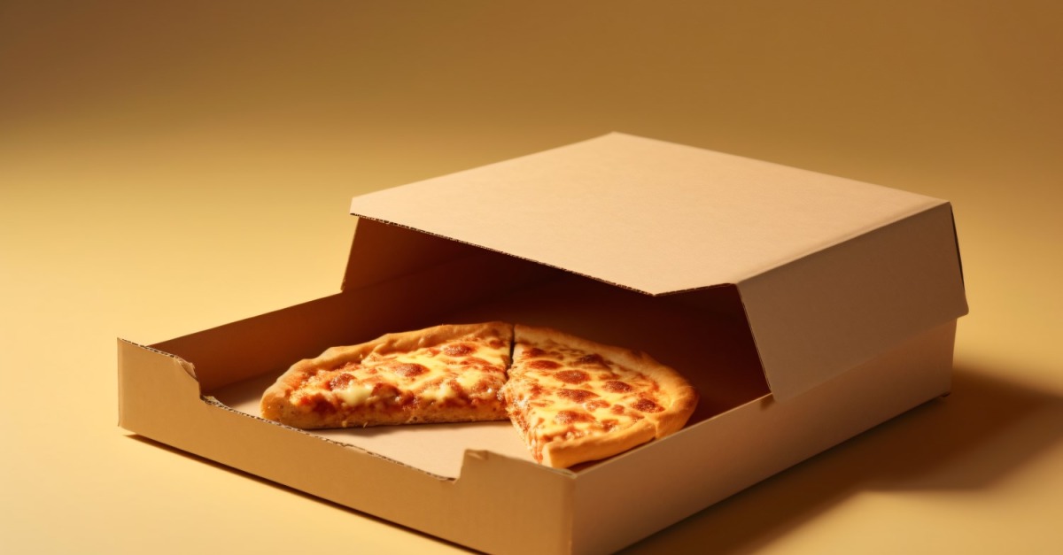 Open Cardboard Pizza Box Realistic Cheese Pizza 1