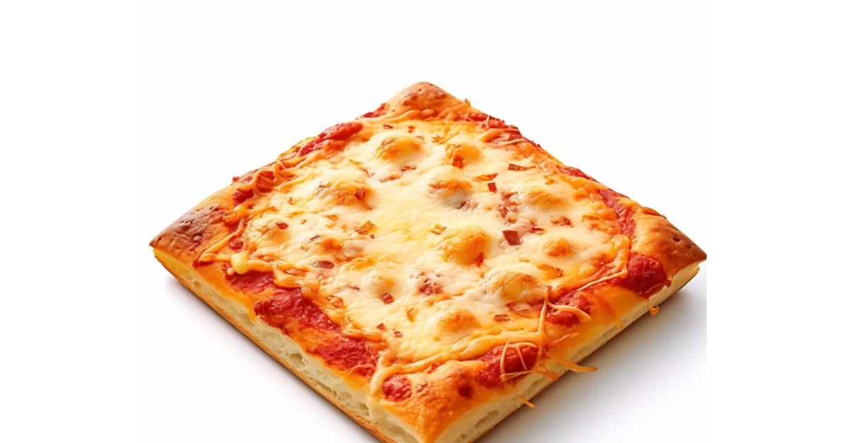 Pizza au fromage carré sur fond blanc 77 - TemplateMonster