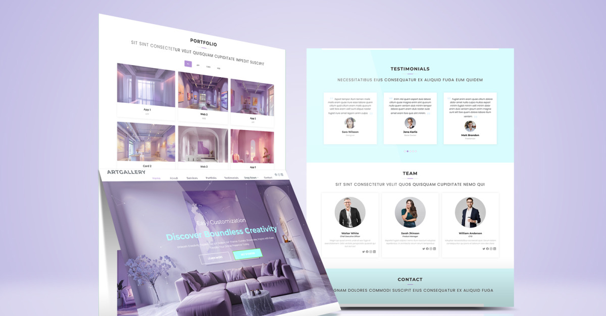 Modèle d'atterrissage HTML Bootstrap ArtGallery