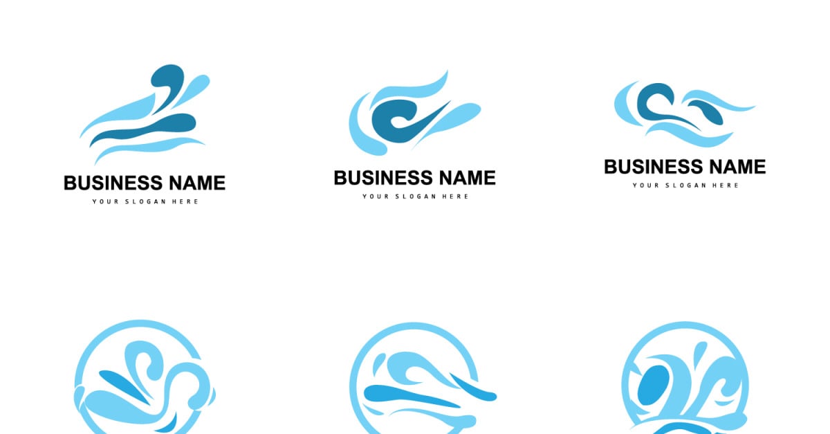 Logo fali plażowej Fala wodna VectorV3 - TemplateMonster