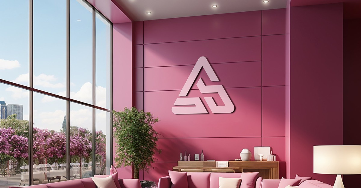 3d room wall indoor logo mockup presentation
