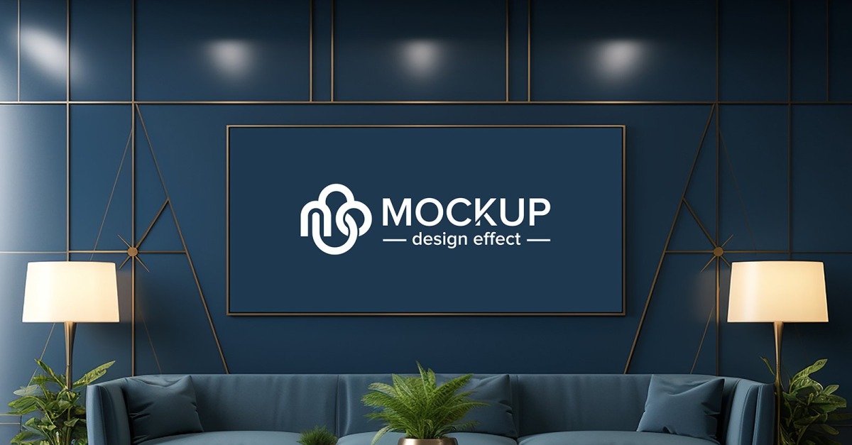 3d wall indoor logo mockup presentation psd - TemplateMonster