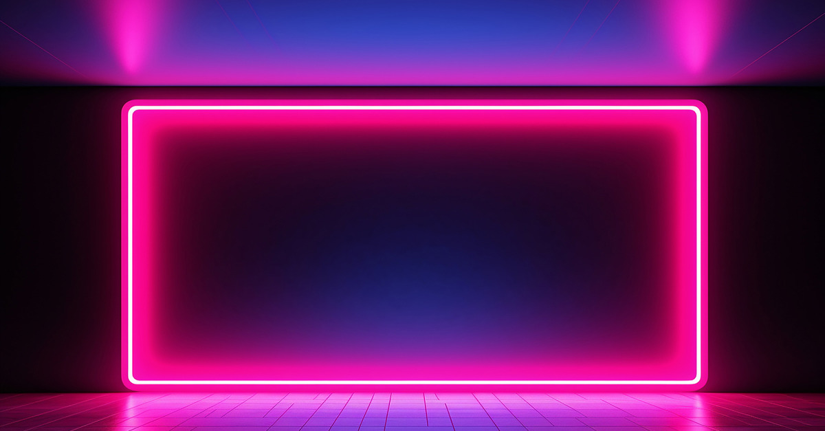 Blank stage on neon action board #415087 - TemplateMonster