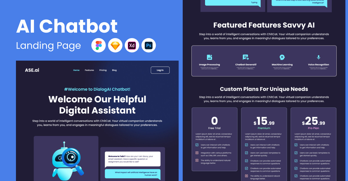 ASE - AI Chatbot Landing Page V2 #415116 - TemplateMonster