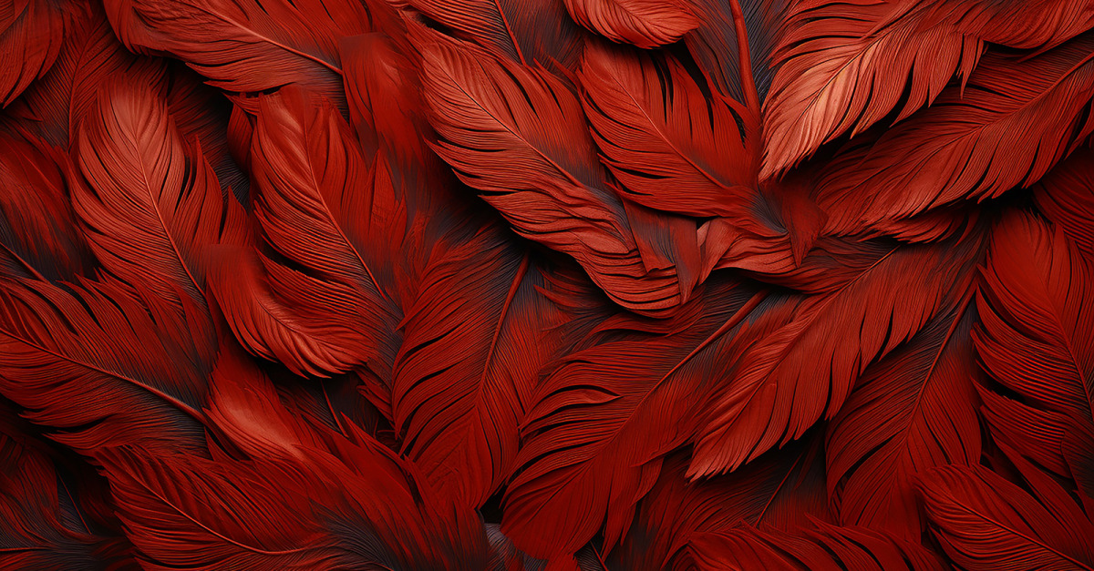 Fondo de patrón de plumas premium_fondo de plumas de lujo rojo_patrón ...
