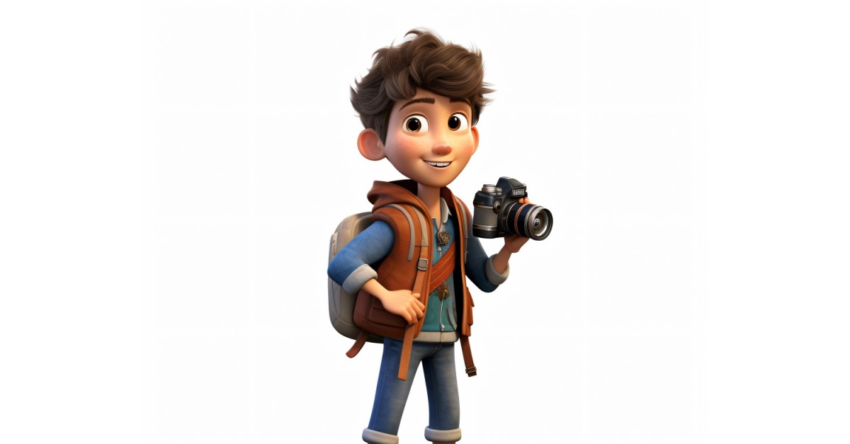 3D Character Boy Photographer with relevant environment 2