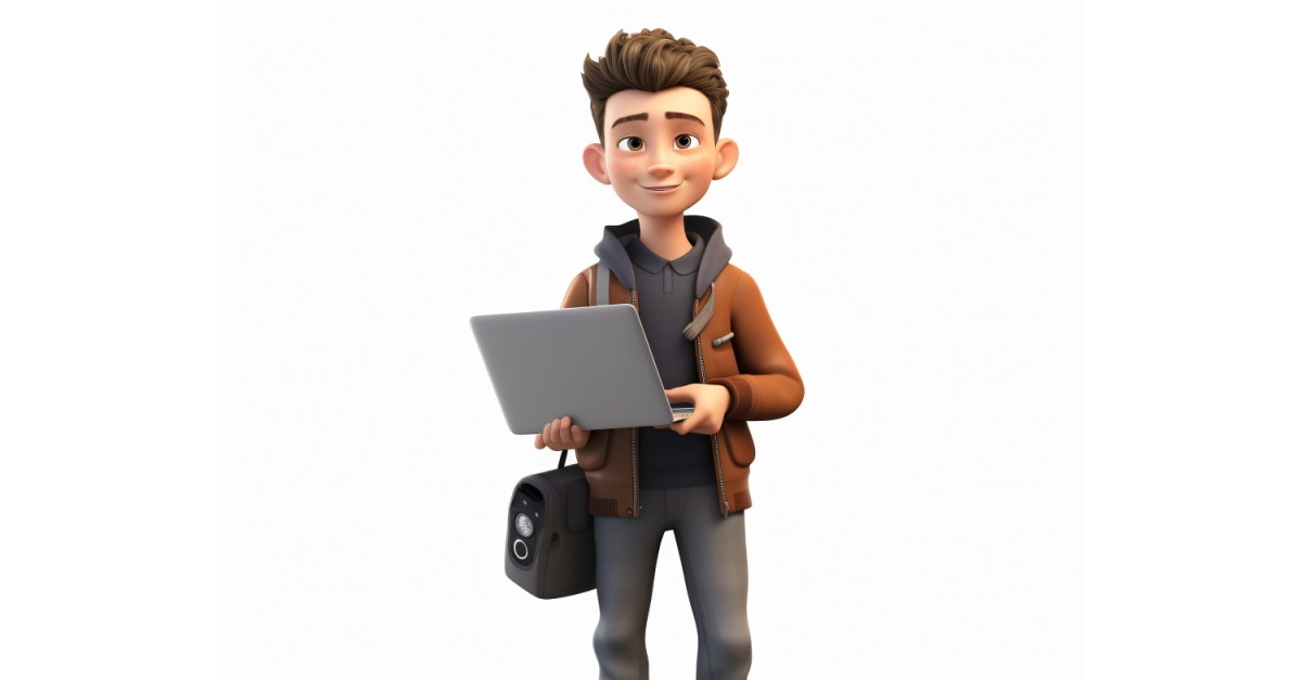 3D Character Boy Software Developer relevant environment 4