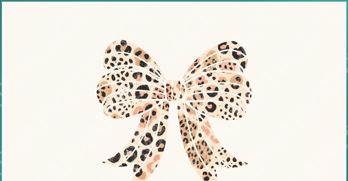 Leopard Bow PNG, Coquette Ribbons & Aesthetic, Cheetah Girlie Girl ...
