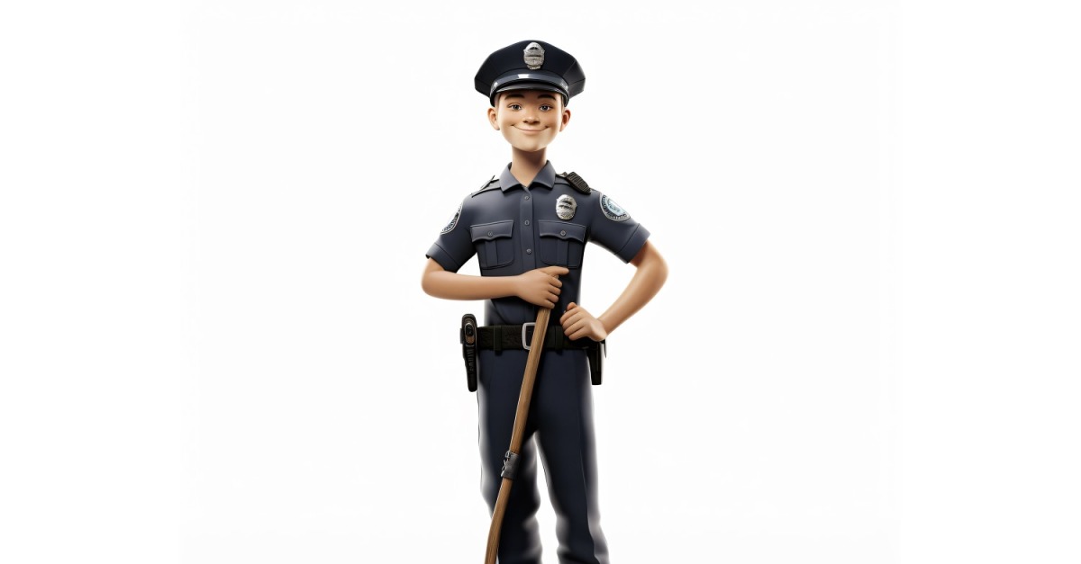 3D Character Boy Police Officer with relevant environment 1