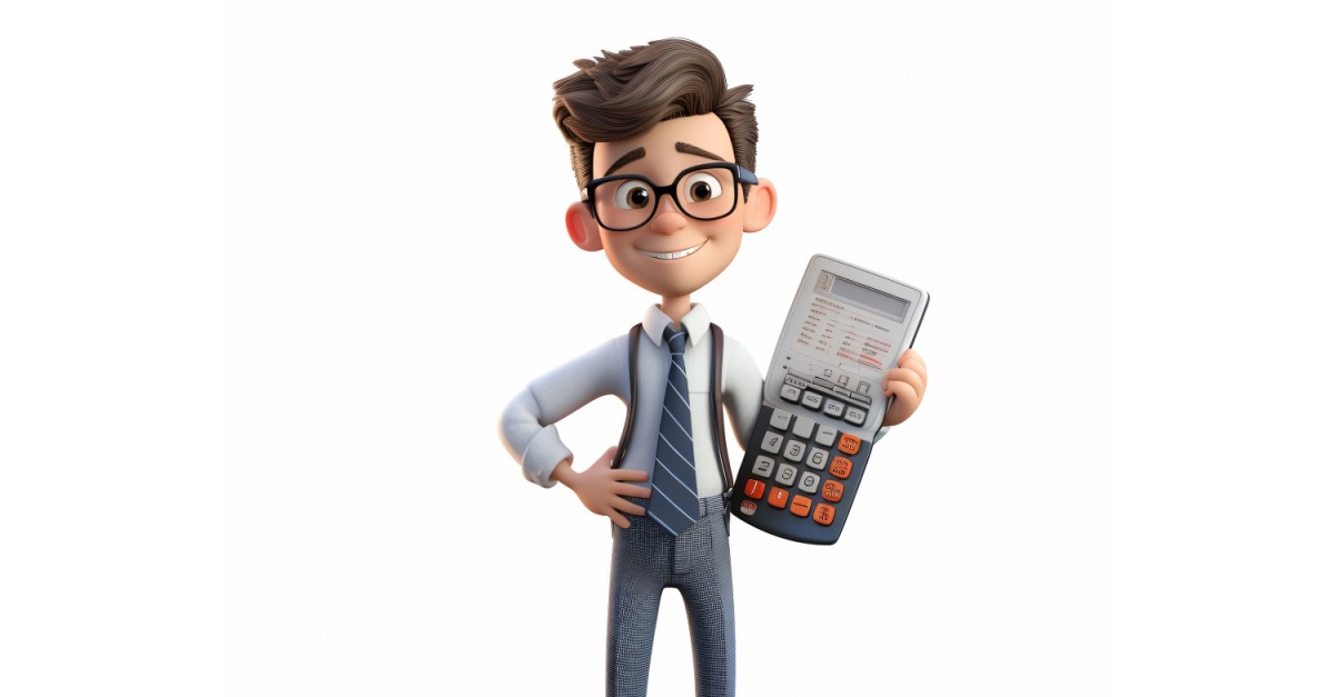 3D Character Child Boy Accountant with relevant environment 3