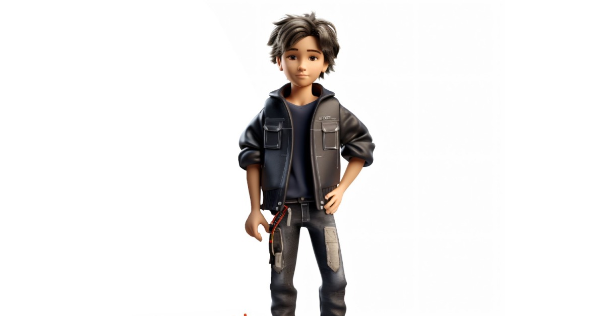 3D pixar Character Child Boy with relevant environment 22
