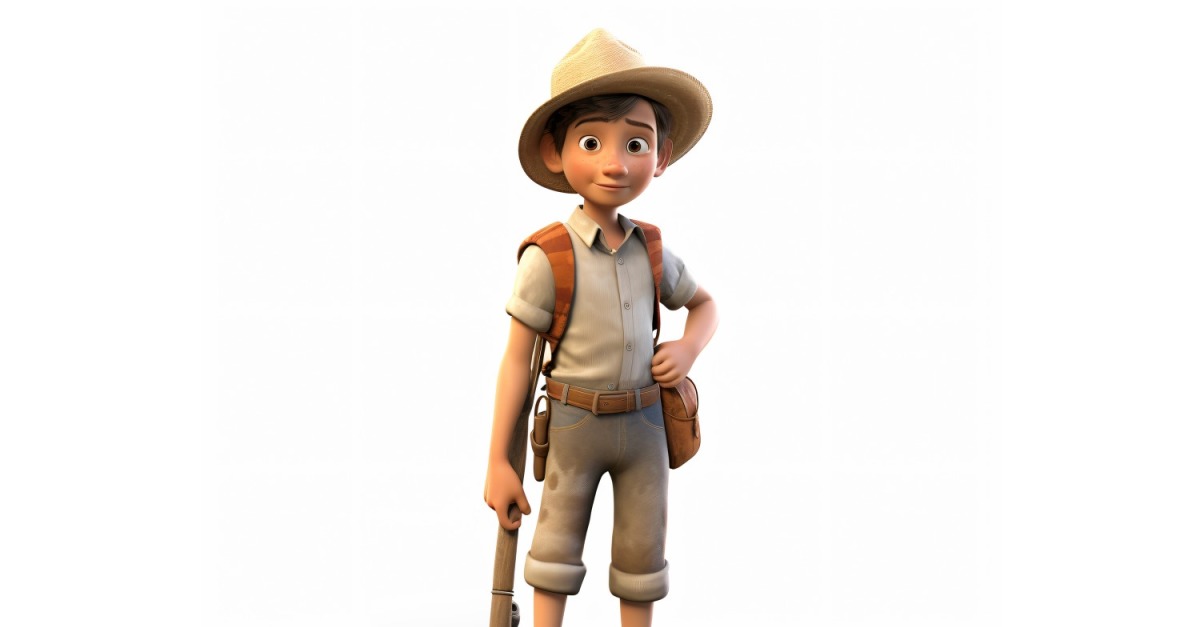 3D pixar Character Child Boy with relevant environment 27