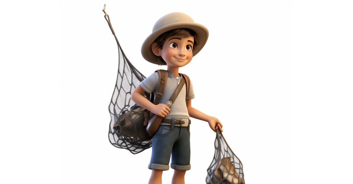 3D pixar Character Child Boy with relevant environment 38