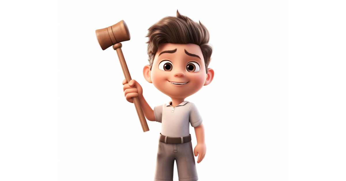 3D pixar Character Child Boy with relevant environment 43